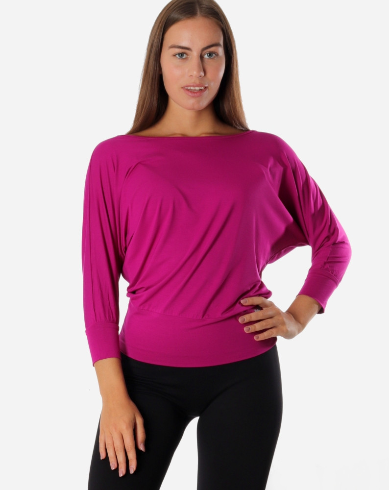 Volné tričko na jógu Naitee Magenta | Yogainstyle.cz