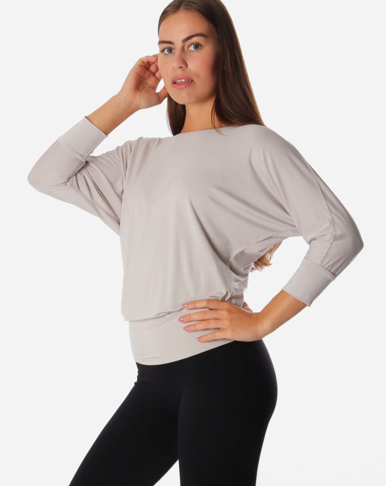 Volné tričko na jógu Naitee Light Grey | Yogainstyle.cz