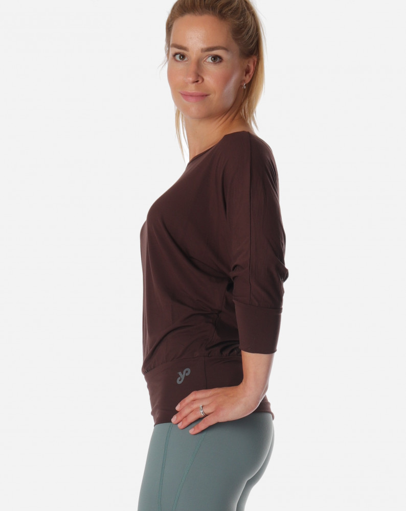 Delší joga tričko Naitee Chocolate